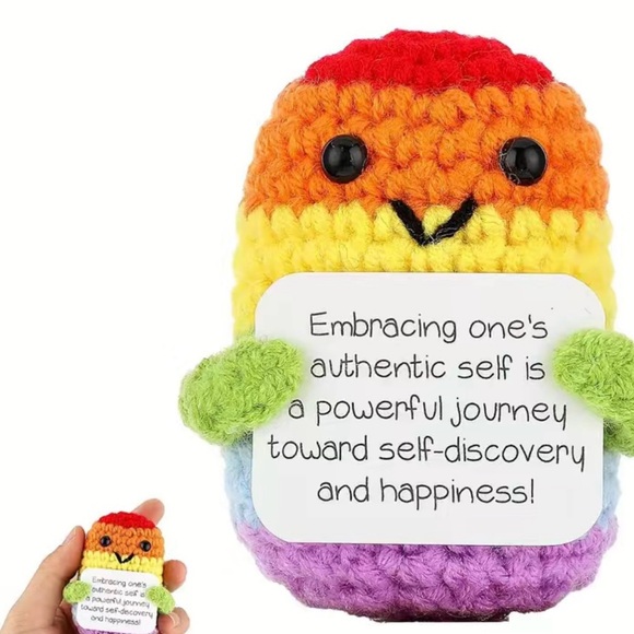 Accessories | New Crochet Positive Rainbow Potato | Poshmark
